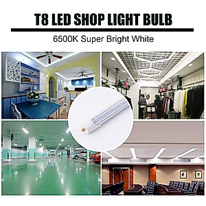 WAHADI 6-Pack 6FT 40W T8 LED Tube Light Daylight White 6000k with Dual-Row LED Chips FA8 Single Pin Base Clear Cover 6 Foot LED Bulbs to Replace T8 T10 T12 Fluorescent Light, ETL Listed