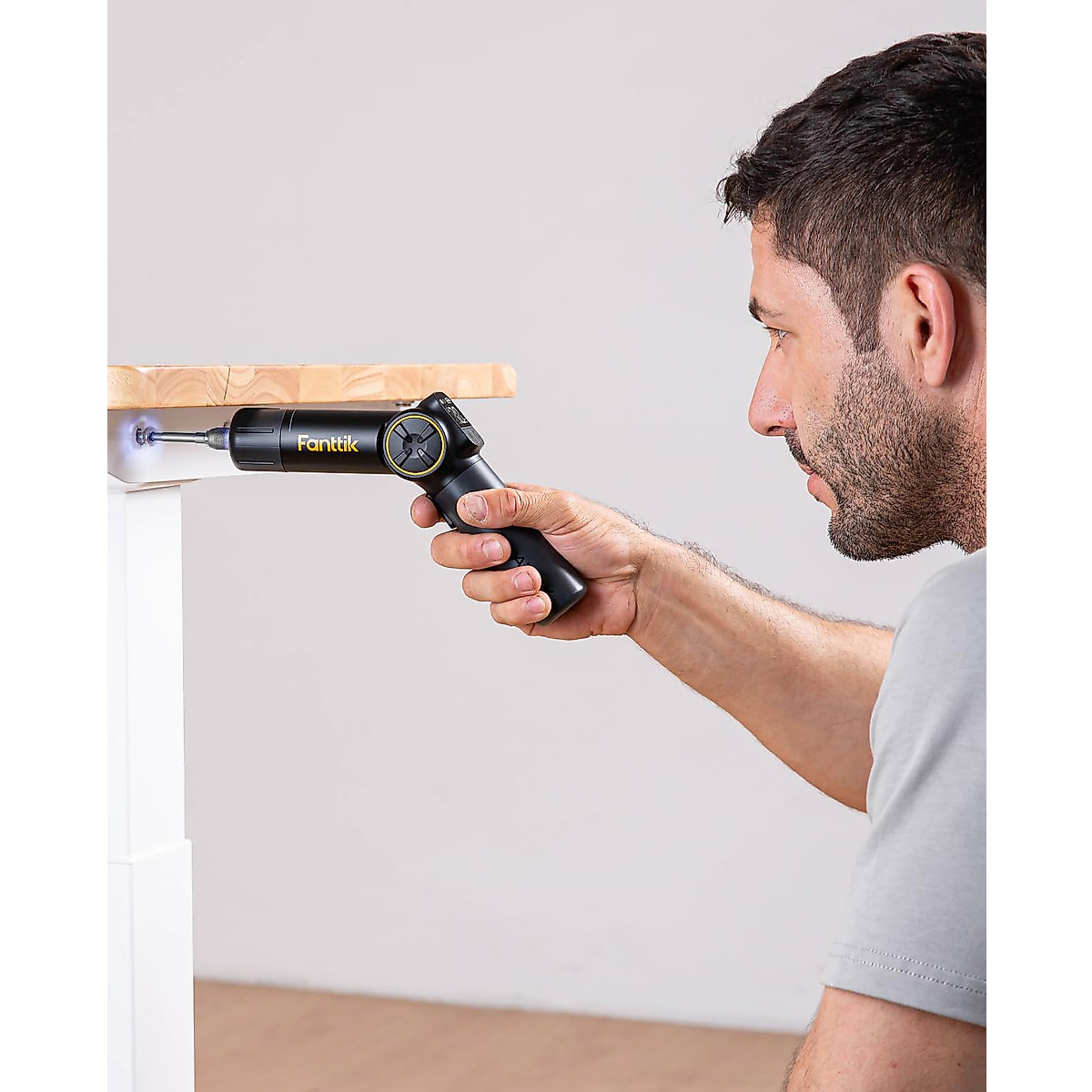 Fanttik Fold S1 APEX 3.7V Cordless Screwdriver, Electric Screwdriver, Screen Interaction, Pivot Handle, High/Low RPM Options, Max 7N.m, 6 Bits, 1/4''Hex, Ideas DIY Tool - Basic Edition