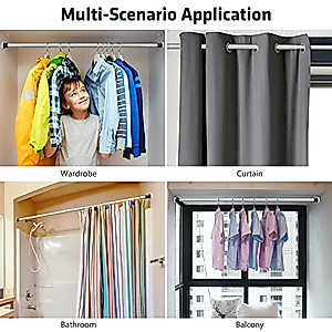 STARTOSTAR Adjustable Closet Rod 28 to 41 Inch, Tension Rods No Drilling for Hanging Clothes, Wardrobes, Shoe Cabinets, Curtain
