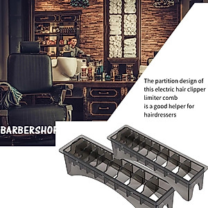 Rectangular Plastic Guide Comb Storage Box, 10 Grid Clipper Guard Holder Clippers Box Case Master with Rectangle Combs Guides Universal Base Tools Container Barbershop