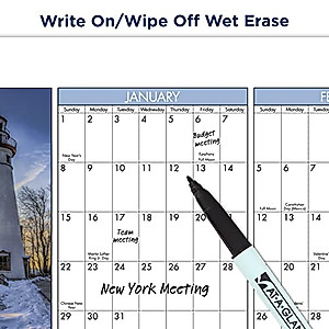 AT-A-GLANCE 2023 Erasable Calendar, Dry Erase Wall Planner, 36" x 24", Large, Horizontal/Vertical, Seasons in Bloom (PA133)