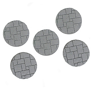 War World Gaming 40mm Round Dungeon one Resin Bases x5 for 20-28mm Scale Miniatures & Figures,5 x 40mm