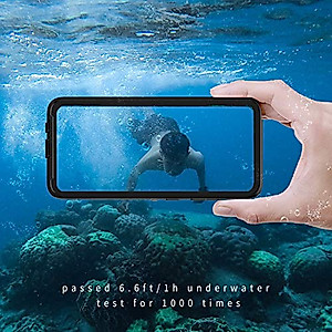 Lanhiem Samsung Galaxy A51 Case, IP68 Waterproof Dustproof Shockproof Case with Built-in Screen Protector, Full Body Sealed Underwater Protective Clear Cover for Galaxy A51 4G, Black