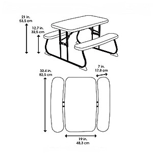 Lifetime Kid's Picnic Table, White and Black