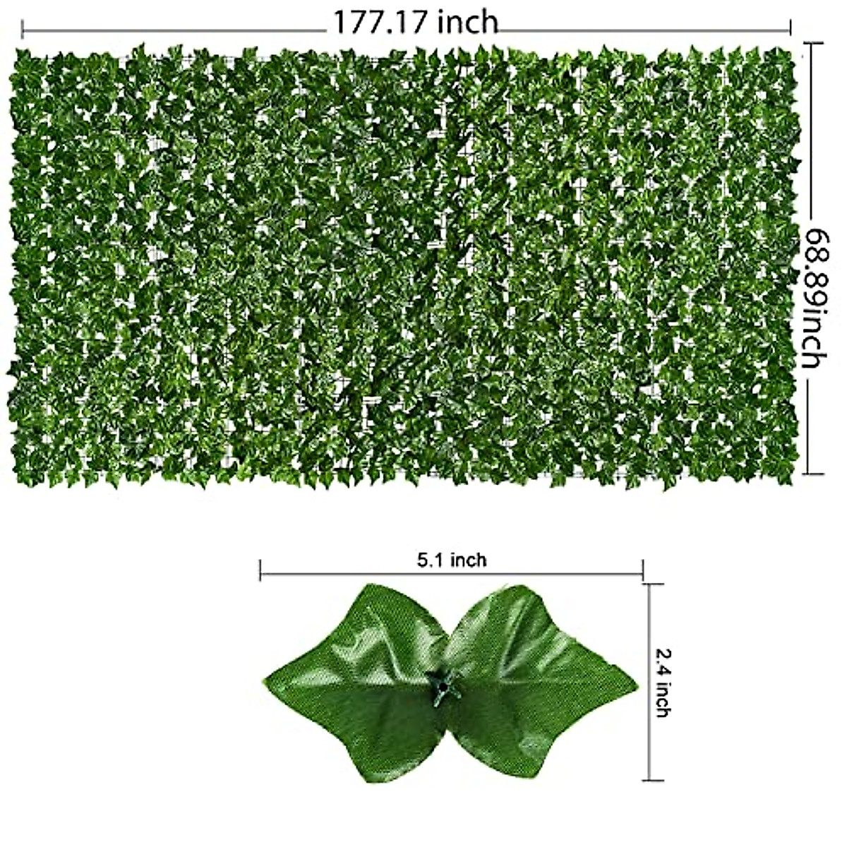 DearHouse Artificial Ivy Privacy Fence - 177.17x68.89inch Artificial Hedges Fence and Faux Ivy Vine Leaf Decoration for Outdoor Indoor Garden Decor