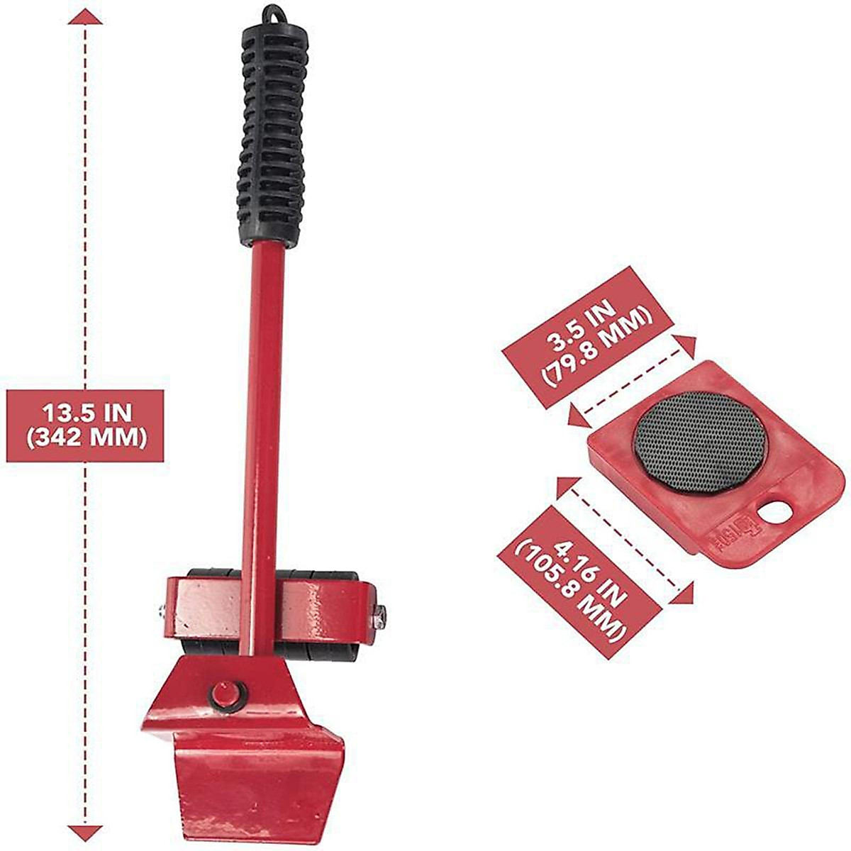 Generic Adjustable Furniture Lifter | Portable Furniture Lifter | Furniture Lifting Tool | Furniture Move Roller Tools with 4 Wheels for Easily Redesign and Rearrange Living Space, five piece set