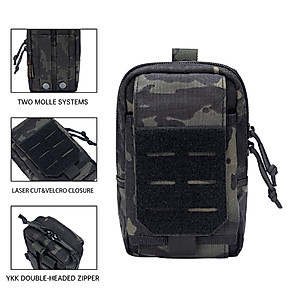EXCELLENT ELITE SPANKER Tactical EDC Pouch Molle Utility Pouches Phone Holster Pouch Waist Bag Tool Pouch for Molle Accesssories(Multicam Black)