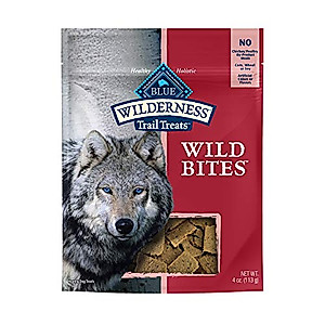Blue Buffalo Wilderness Trail Treats Wild Bites High Protein Grain Free Soft-Moist Dog Treats, Salmon 4-oz Bag