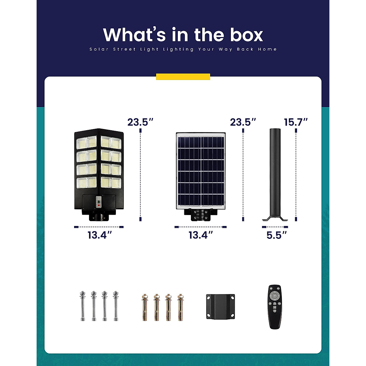 Lovus 3000W LED Solar Street Light Outdoor, 300000LM Commercial Solar Flood Security Light Dusk to Dawn with Motion Sensor, 6000K Solar Parking Lot Lights for Wall, Pole, ST1000-086