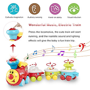 BAOLI Electric Train Toy,Railway Toy with Light & Music,Battery Operated Locomotive Train for 1 2 3 Year Old Kids Baby Toddler Boy Gifts,Early Educational Vehicle Toy