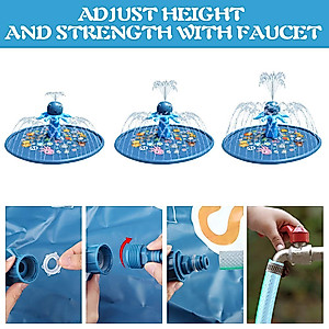 Blasland Splash Pad for Kids, Octopus Sprinkler for Toddlers, 67" Inflatable Summer Water Toys, Wading Kiddie Pool, Baby Pool, Outdoor Play Mat for 2 3 4 5 6 7 8 Years Old Boys Girls