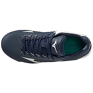 Mizuno Wave Lightrevo JR Baseball Shoe, Navy-White, 3.5