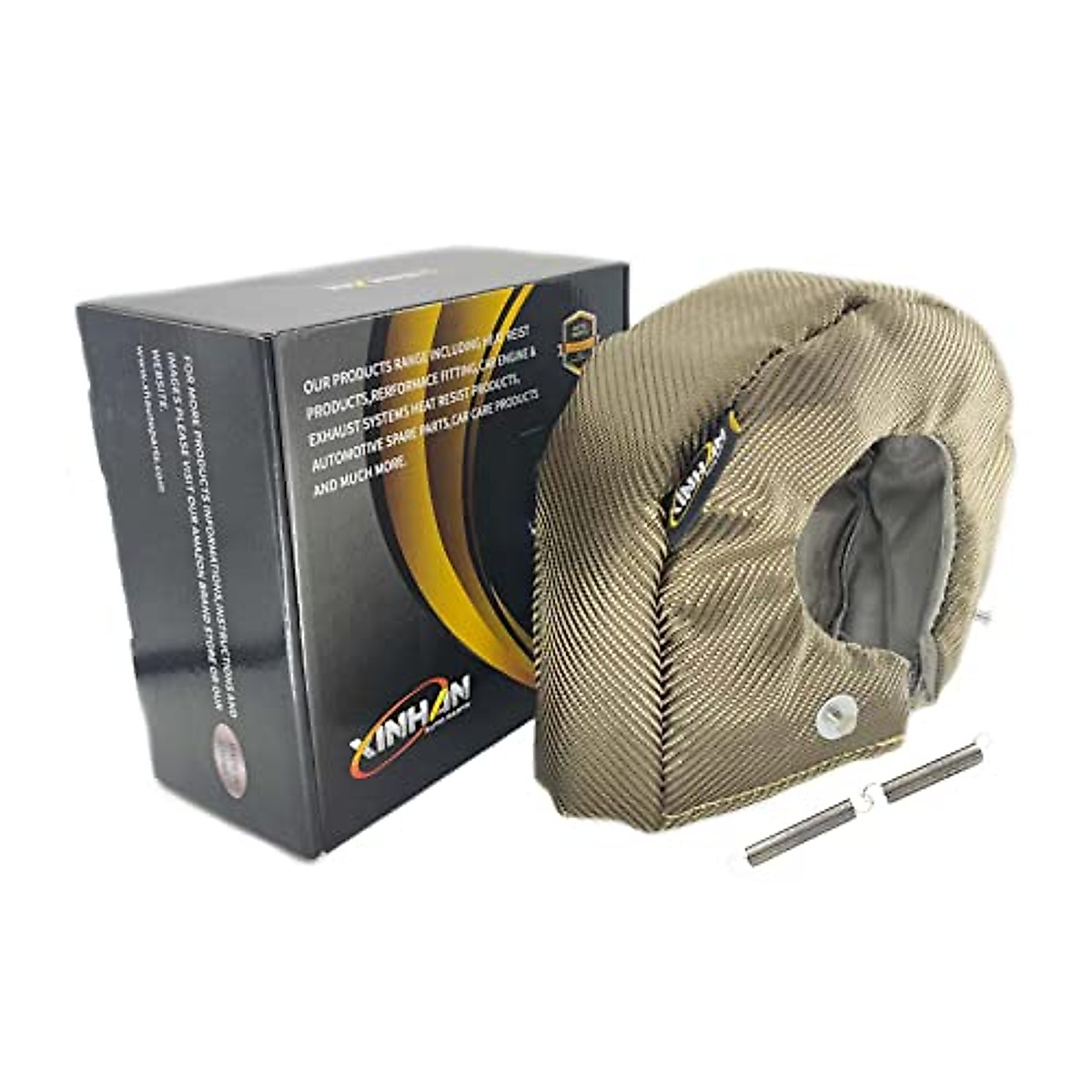 T4 Turbocharger heat shield cover Titanium Fiber Turbo Blanket Inner high silica cloth and stainless steel knitted wire mesh inner liner