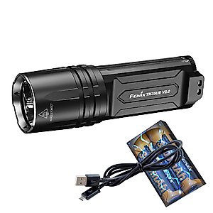 Fenix TK35UE V2.0 (TK35UEV2) 5000 lumens Tactical Flashlight with Batteries and a LumenTac USB Charger Set