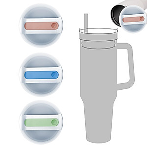 3 Pack for Stanley Lid Replacement 40 Oz, Replacement Spill Proof Splash Resistant Tumbler Lids, Reusable Tumbler Cover for Stanley Cup Accessories (Green+Pink+Blue)