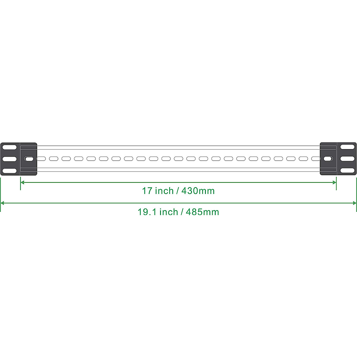 WatchfulEyE DIN Rail Mounting Bracket | Rack Mount DIN Rail Kit Rack Ears DIN Rail Slotted Aluminum Alloy Oxidation Length 17 Inch Width 35mm Height 7.5mm