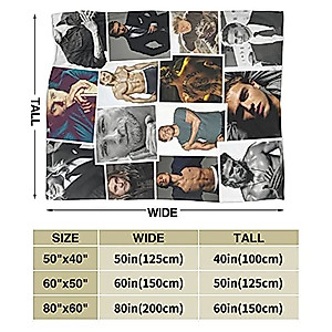 Charlie Hunnam Soft and Comfortable Warm Fleece Blanket for Sofa, Bed, Office Knee pad,Bed car Camp Beach Blanket Throw Blankets (Black, 50"x40") … (50"x40") … (80"x60")