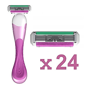 ShaveMOB 4-Blade Women's Razor Kit (Flex Head Handle + 12 Refills) - The Purist Shaving Kit