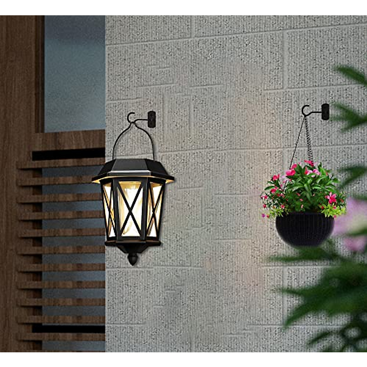 ASZUNE Plant Hook 6inch,Plant Hanger Shepherds Plant Bracket for Wall Hanging Wind Chimes Lanterns,Bird Feeder,Flower Basket,Home Decor Indoor & Outdoor 2 Pack Black