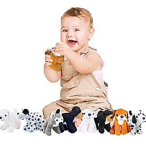 BULK 24 Plush Puppy Dog Stuffed Dog Animal Toys | Variety Pack Made of Soft Plush ● Great as a Party Favor, Gift, or Companion ● Pretend Play for Kids ● Dozen Puppy Assortment (24 Pack)