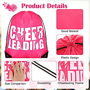 Sadnyy 36 Pcs Cheer Gifts Drawstring Backpack Makeup Bag Bows Holder, Portable Travel Pouch Cheerleading Accessories for Teen Girls School College Sport Women Teammates Toiletry Gift
