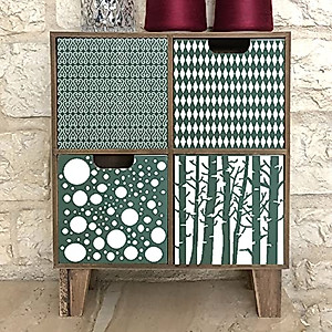 14 Pcs Layering Mixed Media Stencils Leopard Diamond Spirals Cubist Templates Geometric Patterns Stencils for Painting on Walls Canvas DIY Craft Scrapbooking Stamp Decor Card Making (6x6inch)