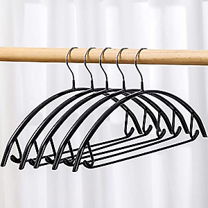 Buthneil 12 Pack Non Slip Suit Hanger, Coat Jacket Hangers, Sweater Hanger, PVC Coating Metal Hangers for Pants, Shawls, Belts, Bras, Black