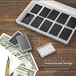 Yncotte 1 Oz Silver Bar Holder, 20 Pcs Silver Bar Capsule Storage Bar Capsule Container for 1 Ounce Silver Bar