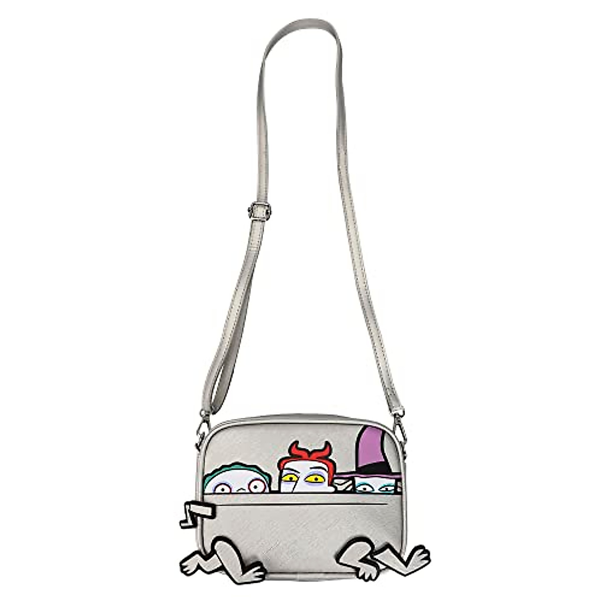 Bioworld Nightmare Before Christmas Lock Shock & Barrel Women’s Gray Crossbody Handbag