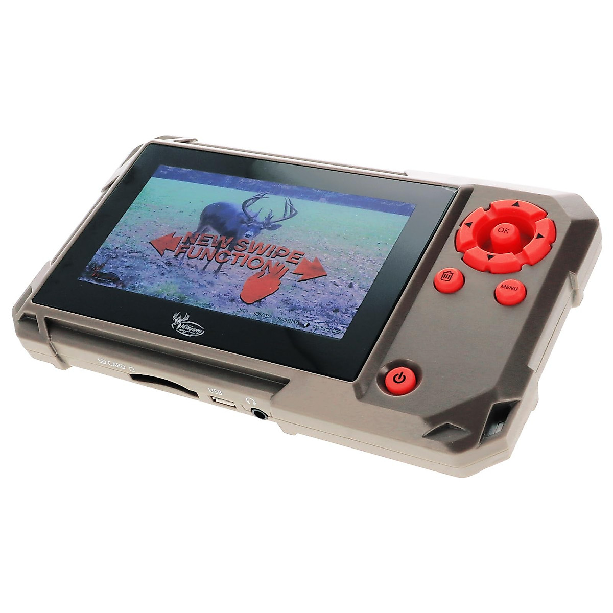 WILDGAME INNOVATIONS Trail Pad Swipe | VU60 SD Card Viewer for Hunting & Wildlife Observation | Compact Water-Resistant Memory Card Reader with 4.3" Touch Screen, Dark Green
