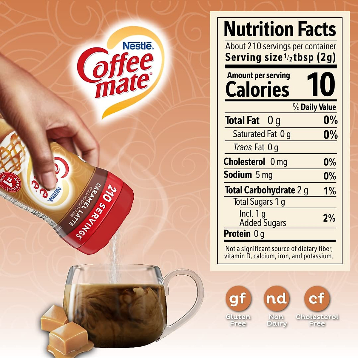 Nestle Coffee Mate Coffee Creamer Salted Caramel Latte 6 Pack (15 Oz)