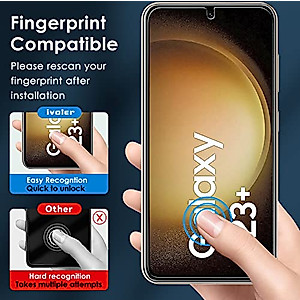 ivoler [3+1 Pack Screen Protector [3 Pack] for Samsung Galaxy S23 Plus/ S23+ 5G 6.6" 2023, with [1 Pack] Camera Lens Protector Tempered Glass with [Alignment Frame] Ultra HD Clear Anti-Scratch