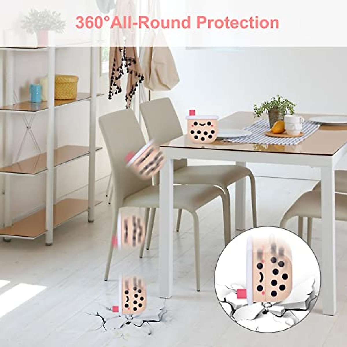 Beats Studio Buds Case, 3D Cute Cartoon Kawaii Character Soft Silicone Case Cover for Beats Wireless Earbuds Anime Skin with Keychain Accessories for Girls Women Kids (Boba Milk Tea)