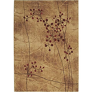Nourison Somerset Rustic Latte 5'3" x 7'5" Area-Rug, Easy-Cleaning, Non Shedding, Bed Room, Living Room, Dining Room, Kitchen (5x7)