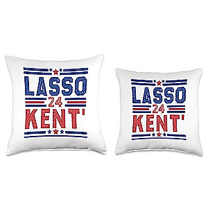 Lasso Kent' 24 Funny USA Flag 2024 Election Shirt Lasso Kent' 24 Funny 4th of July USA Flag Meme 2024 Election Throw Pillow, 18x18, Multicolor