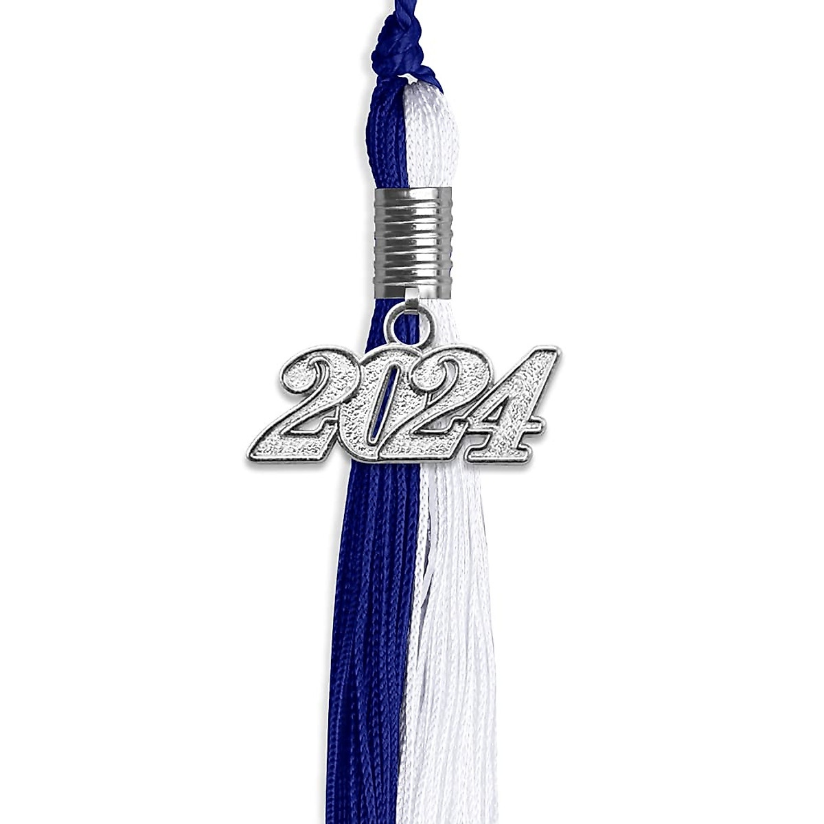 Endea Graduation Double Color Tassel with Silver Date Drop (Royal Blue/White, 2024)