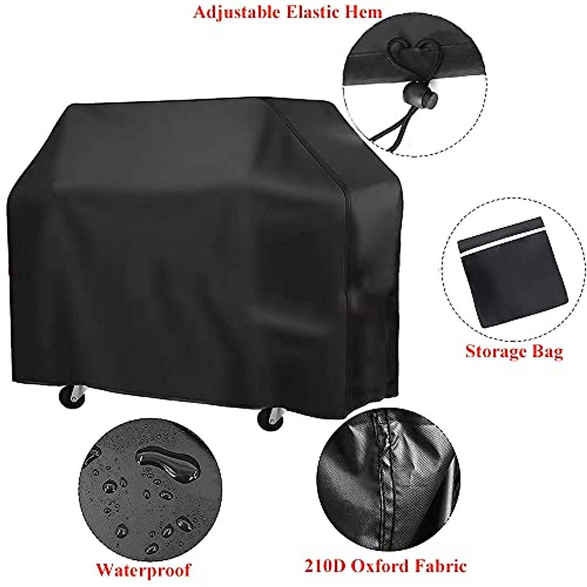 Gas Grill Barbecue Cover Skyour Waterproof BBQ Gas Grill Smoker Cover Weather Resistant UV Heavy Duty Patio Outdoor Gas Barbecue BBQ Grill Covers (XL: 67x24x45.6in)