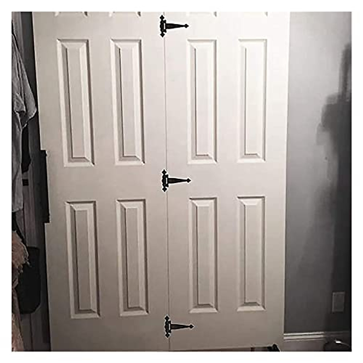 Garden Gate Hinges,Tee Shed Hinge, 4 X 6 Inch Heavy Duty Hinges Black Iron T-Shaped Triangular Slotted Hinges Shed Wood Fence Door Hinges Hardware Door Accessories