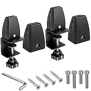 4PCS Sneeze Guard Partition Clamp Adjustable Plexiglass Divider Support Clamps,C Clamp Base Partition Clamp,Sneeze Guard Clamps for Desk Privacy Panel