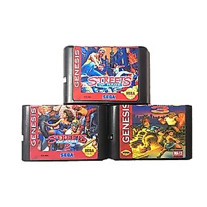 Royal Retro Streets Of Rage 3in1 For Sega Genesis Mega Drive 16 Bit Game Cartridge For PAL And NTSC (Black)