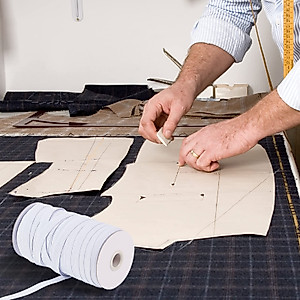 Flat Elastic Band for Sewing, 1/2 inch 50 Yards High Elasticity White Elastic Cord Elastic Rope Knit Elastic Spool for Sewing DIY Crafts(White,1/2 Inch * 50 Yard)