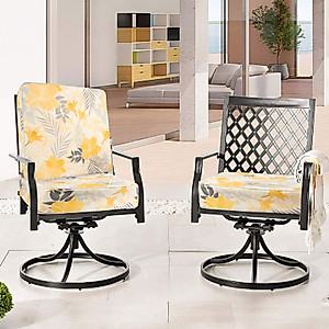 Porch Shield Outdoor Cushion Slipcovers Patio Chair Seat Cushion Covers Set 4 Waterproof Fade Resistant 20 x 18 x 4 inch, Summer Blossom