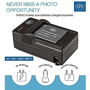 BM Premium 2 Pack of NB-11L, NB-11LH Batteries and Charger Kit for Canon PowerShot Elph 110, Elph 130, Elph 135 IS, Elph 140 IS, Elph 150 IS, Elph 160, Elph 170 IS, Elph 180, Elph 190 IS, Elph 320 HS, Elph 340 HS, Elph 350 HS, Elph 360 HS, A2300 IS, A2400