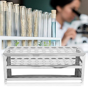Stainless Steel Punch plate Test Tube Rack 40 Holes Large Capacity Lab Test Tube Holder Laboratory Experiment Fixing Accessories(15.5 * 40mm) Tube Racks