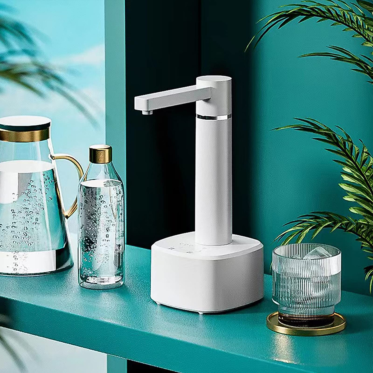 RESOME Desktop Water Dispenser, Portable Electric Water Bottle Pump for 5 Gallon & Universal Bottles, USB Charging Automatic Drinking Water Dispenser Water Jug Pump for Home, Office, Outdoor(Black)