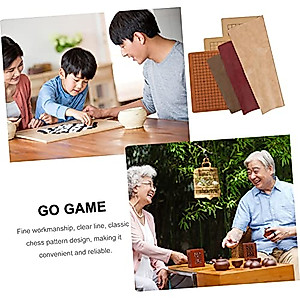 SAFIGLE 9 Pcs Go Board Travel Chess Set Travel Chess Board Portable Chess Board Roll-up Chess Board Folding Chess Chinese Chess Board Chessboard Plaything Go Boards Leather Go Board Mini