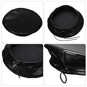 Geyoga 2 Pieces Girls Faux Leather Beret PU French Berets Hat Caps Causal Beanie Hat for Ladies and Girls (Wine Red, Black)