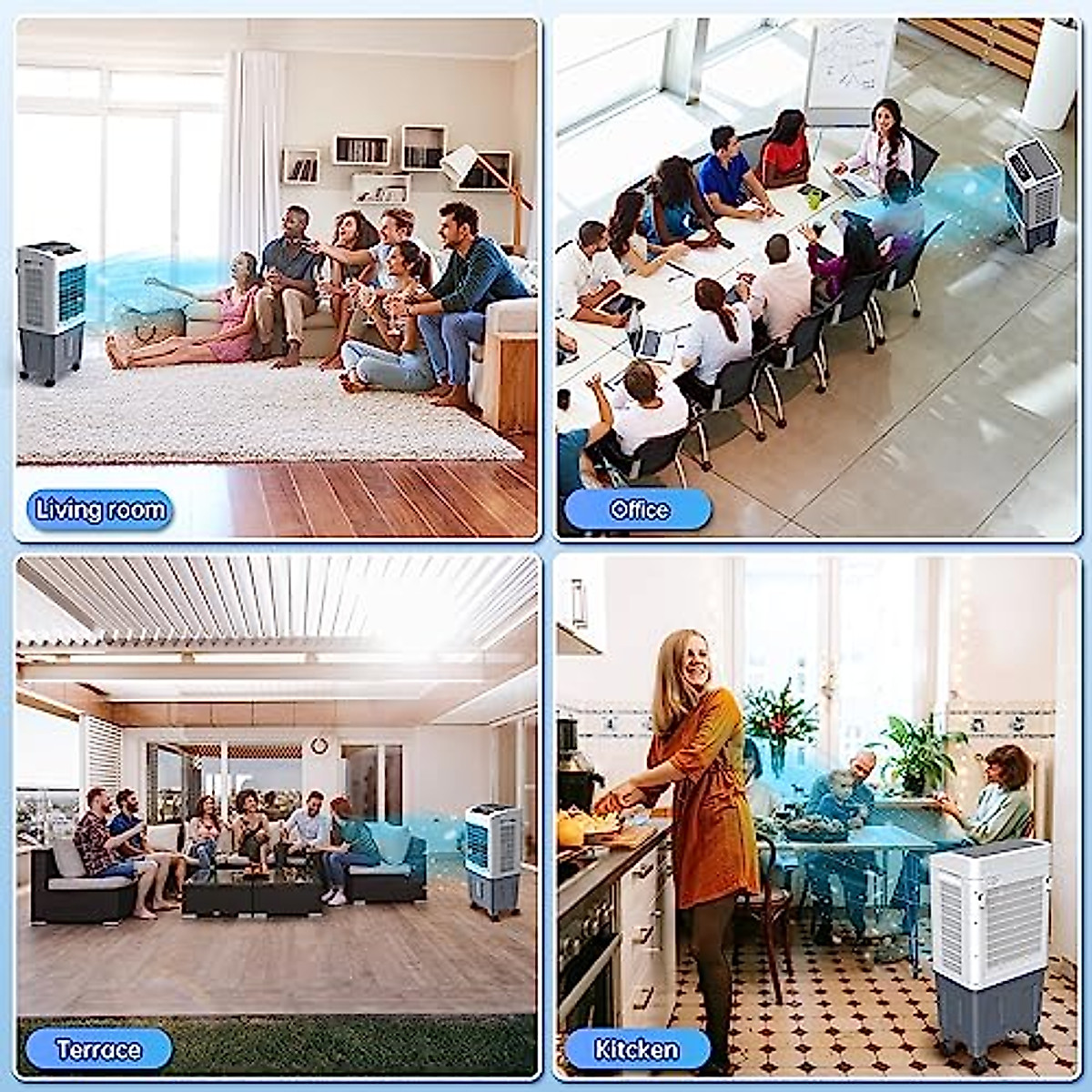 ALPACA Portable Evaporative Air Cooler 3 in 1 Swamp Cooler with Remote Control, 5.3 Gal Water Tank, 3 Speed Cooling Fan, 4 Ice Packs, Portable Air Conditioner Auto Oscillation for Room, Home & Office