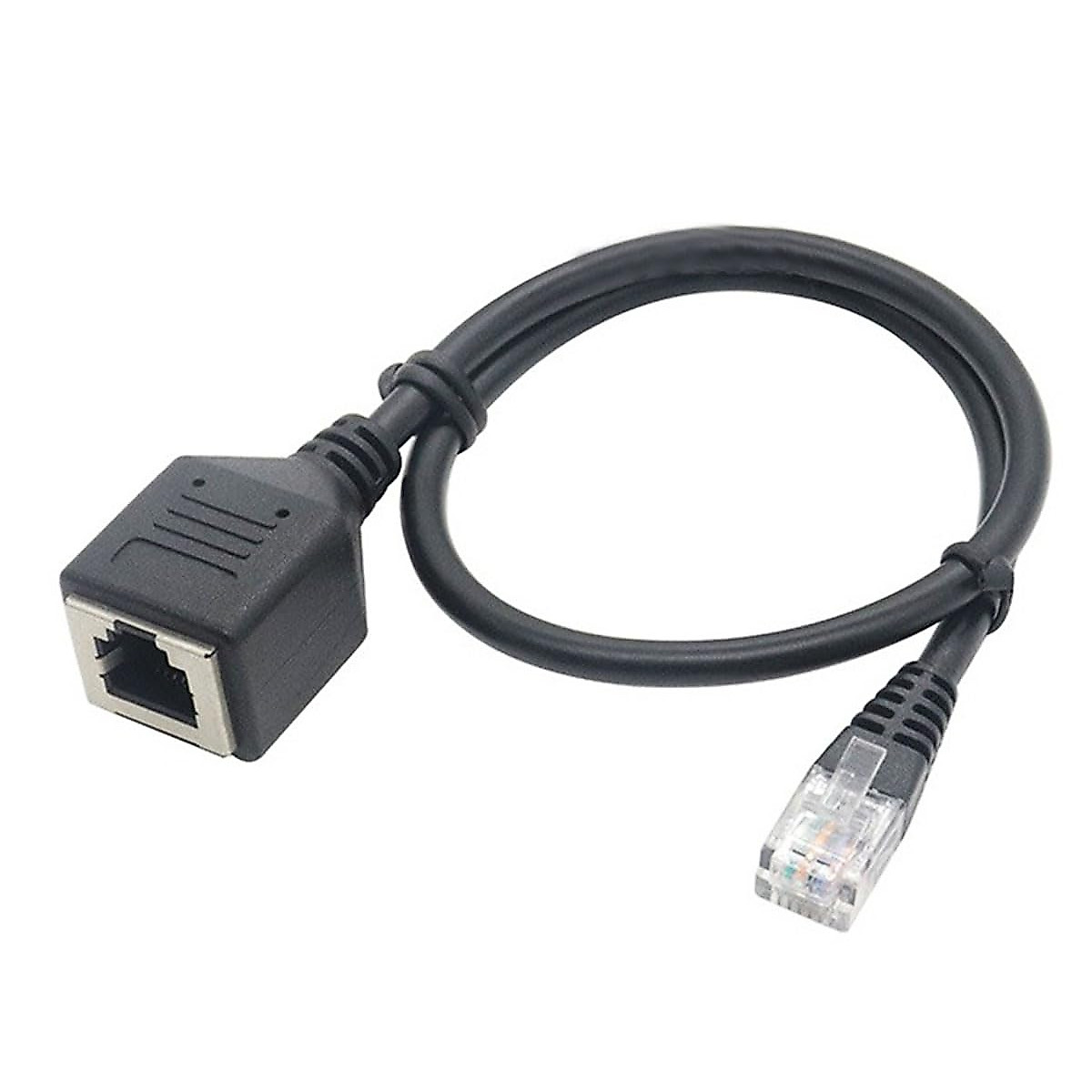 RJ45 Extension Cable Haokiang Ethernet Extension Cable Network Cat6 Extension Patch Cable RJ45 Male to Female Connector Network Extension Cable (1ft)