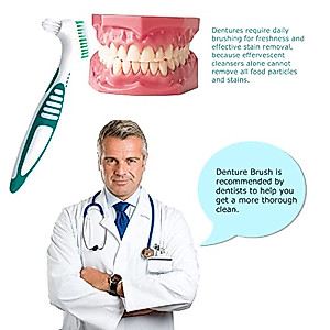 Mckkor Premium Hygiene Denture Cleaning Brush Set, Multi-Layered Bristles & Ergonomic Rubber Handle, for Denture Care(Pack of 2)